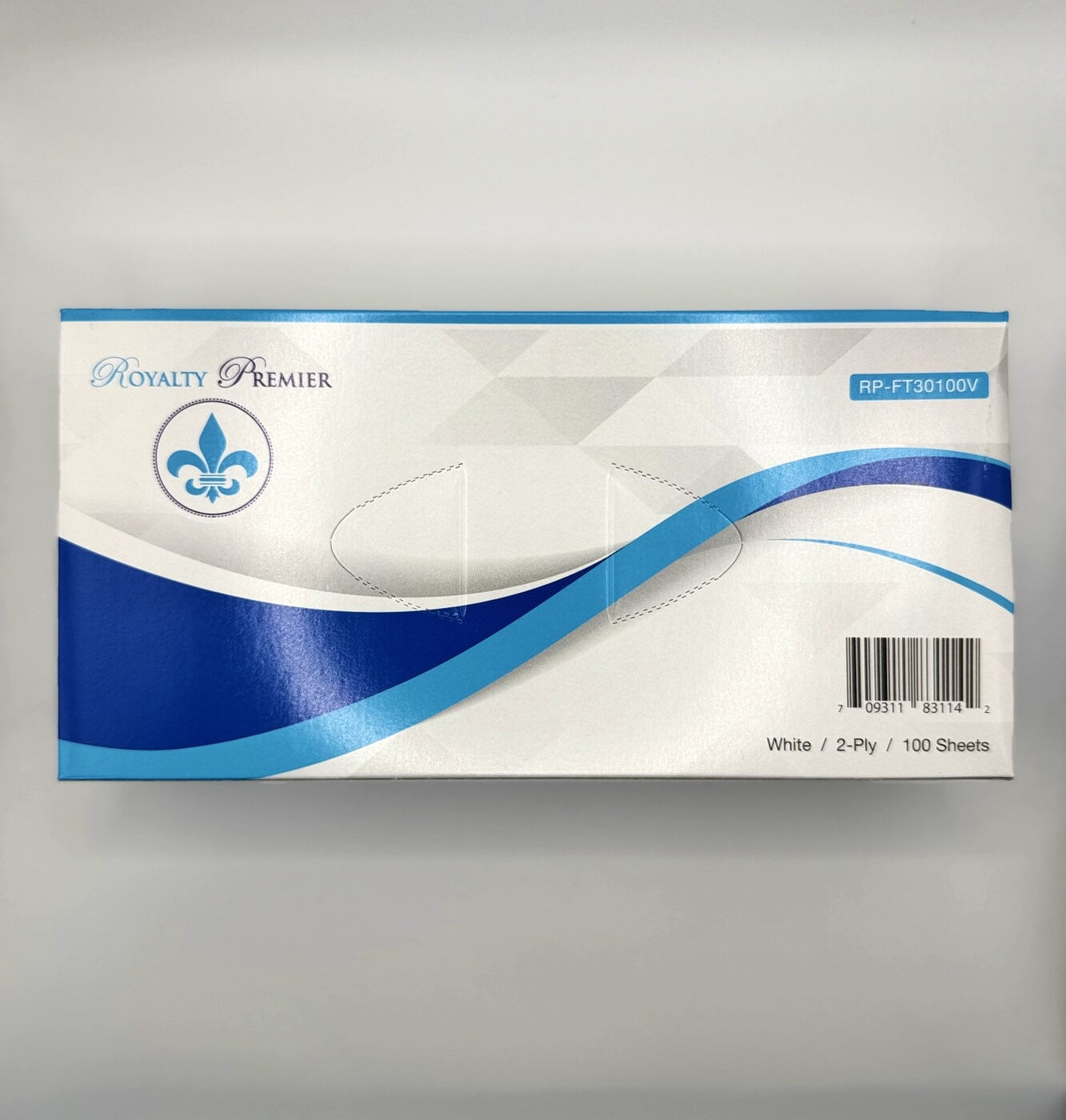 Royal Premier 2-Ply Facial Tissue – 100 Sheets per Box, 30 Boxes/Case