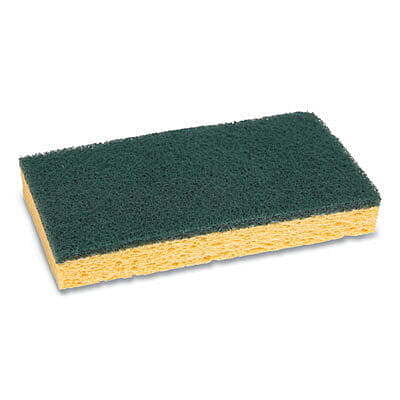 Scrubbing Sponge, Medium Duty, 3.6 x 6.1, 0.75" Thick, Yellow/Green ...