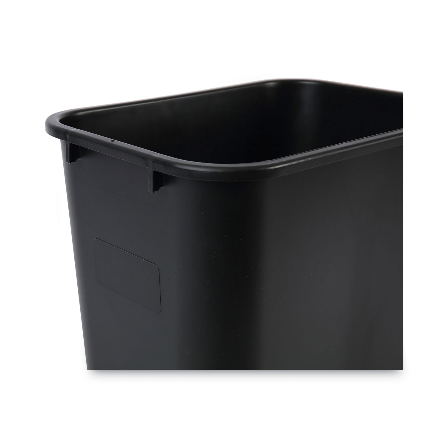 Wastebasket Plastic Rectangle 28 Quart, Black