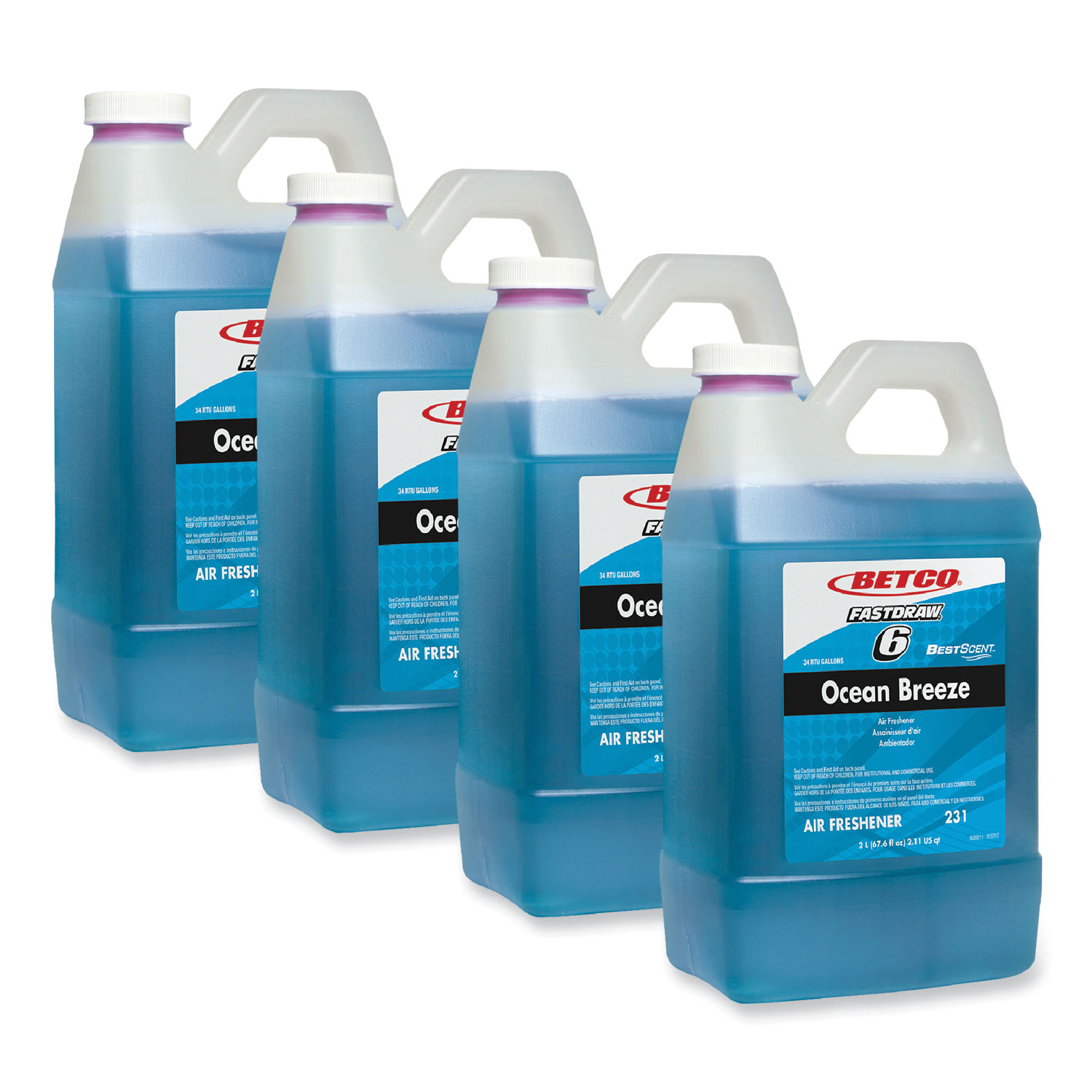 Betco Fastdraw BestScent Ocean Breeze Deodorizer, Ocean Breeze Scent, 2 ...