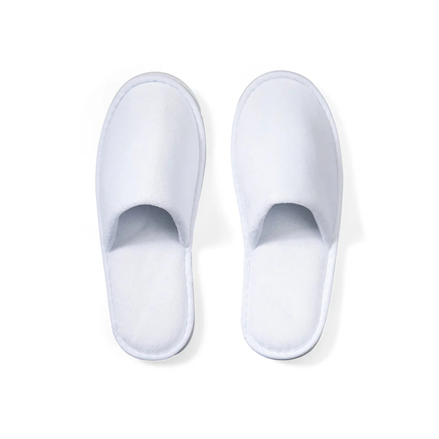 Whitex Terry Slippers Closed Toe, 100% Cotton, White, O | Hotel Supply