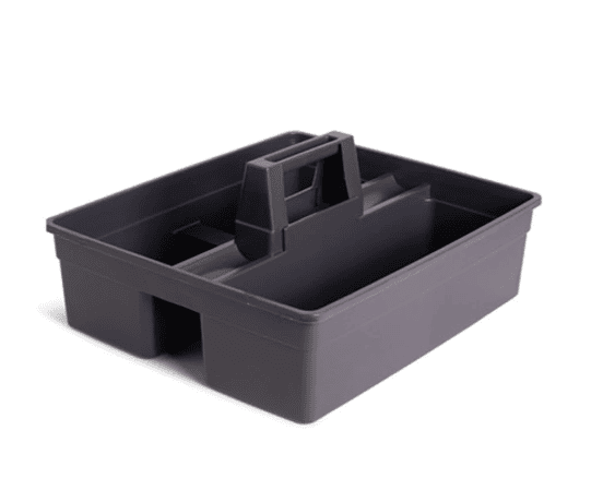 Janitorial Caddy, 3 Compartments, Gray