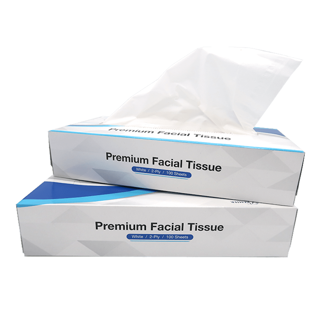 Royal Premier 2-Ply Facial Tissue Flat Box, 100 Sheets - 30 Boxes/Case