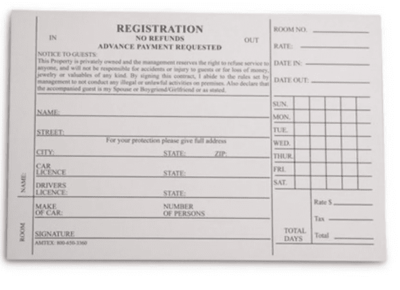 Registration Card 4" x 6" Stock Paper - 6,000/Case