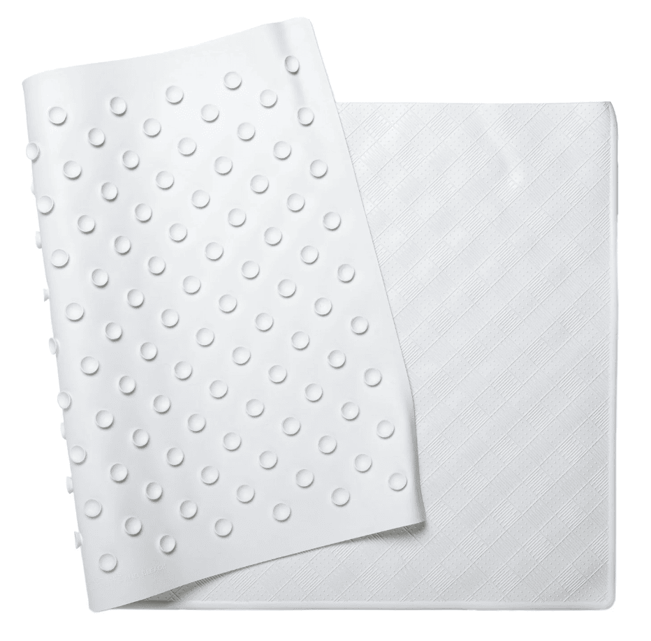 Safety Rubber Bath Mat (Commercial Grade) 14" x 22" White
