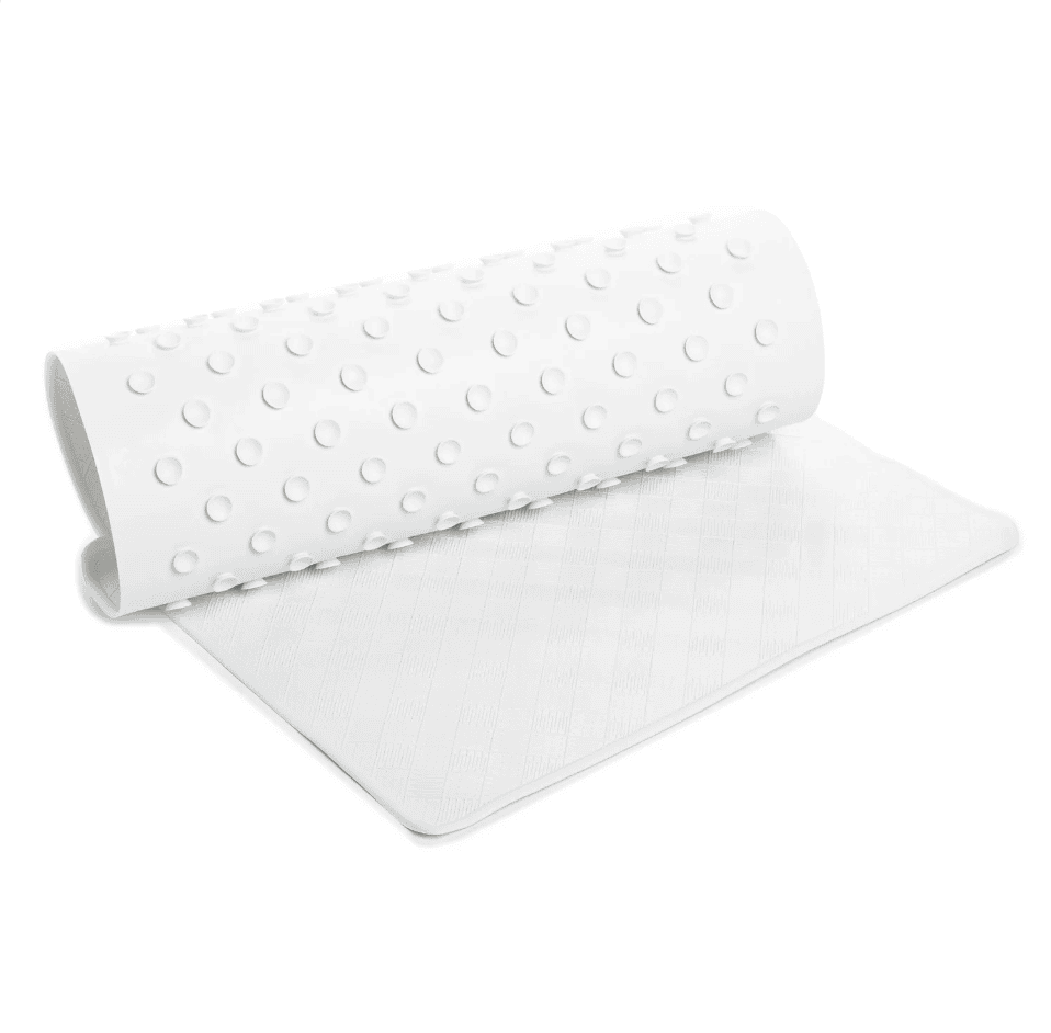 Safety Rubber Bath Mat (Commercial Grade) 14" x 22" White